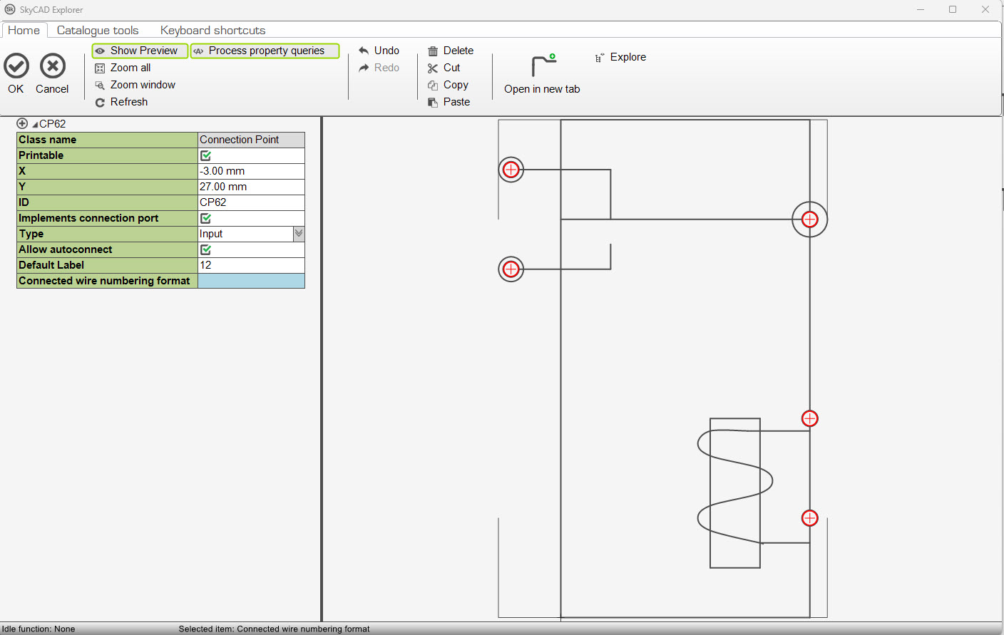 Custom Part Connection Point Numbering | SkyCAD - Electrical CAD software