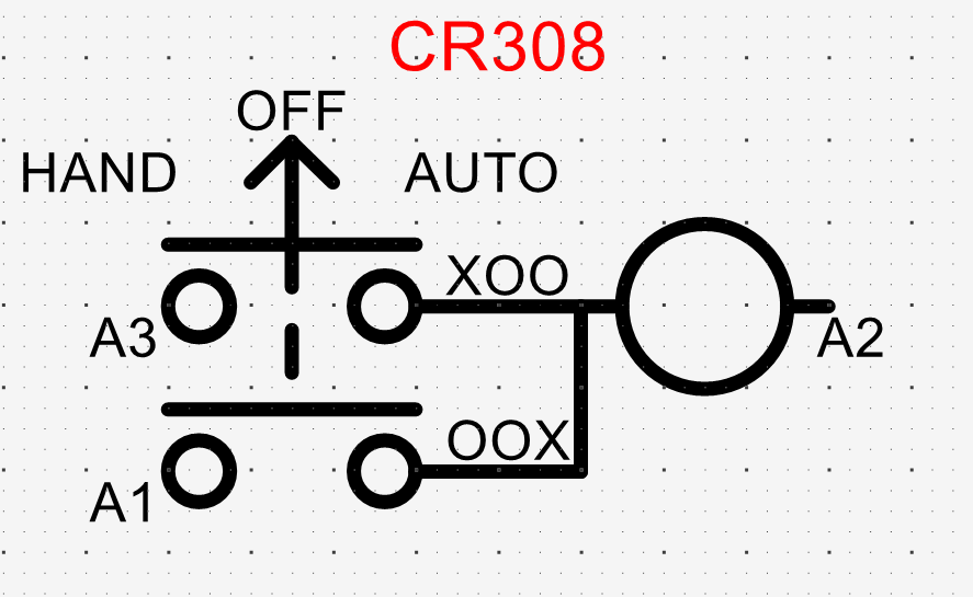 relay symbol with HOA switch | SkyCAD - Electrical CAD software