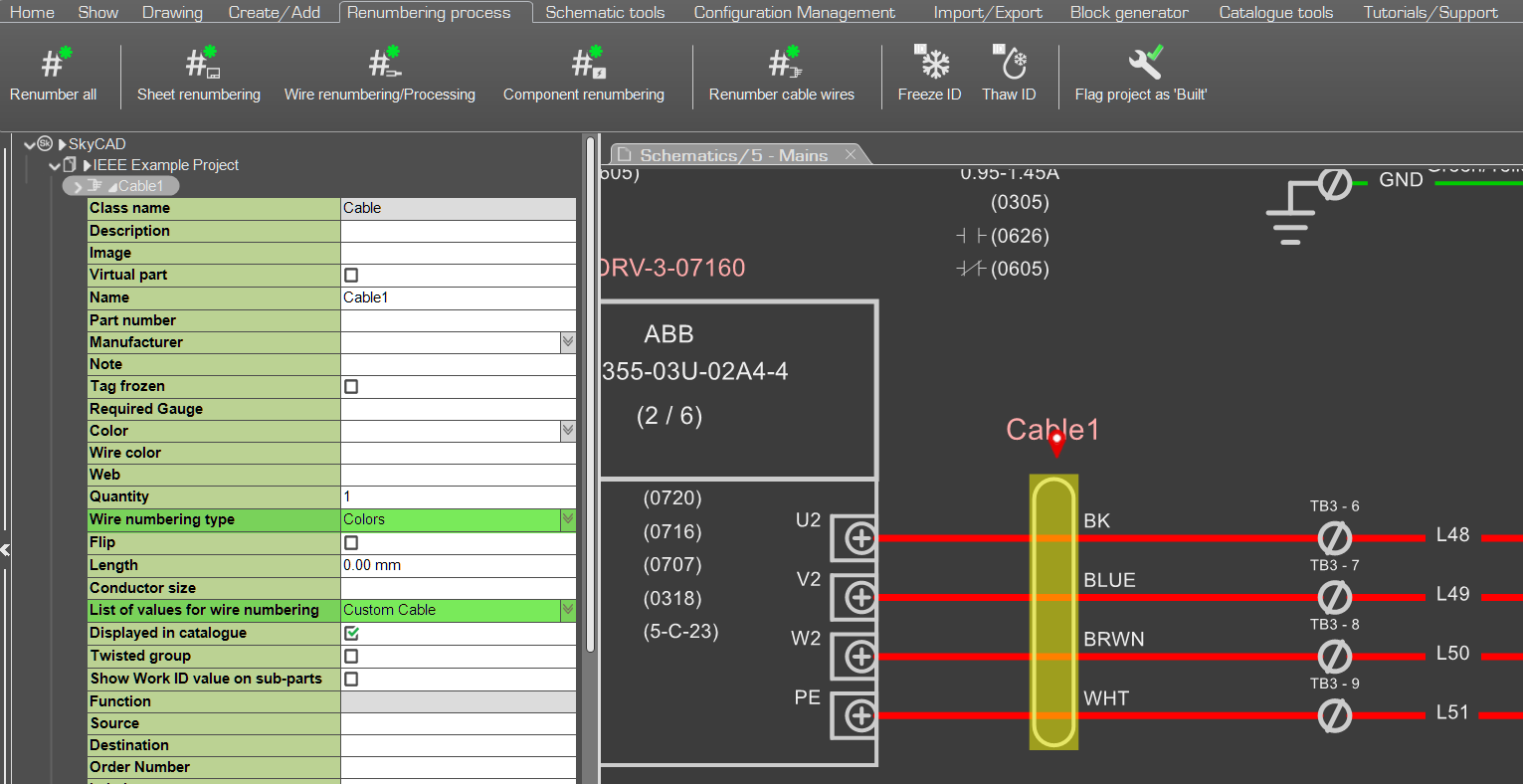 Multiconductor Wire Colors | SkyCAD - Electrical CAD software