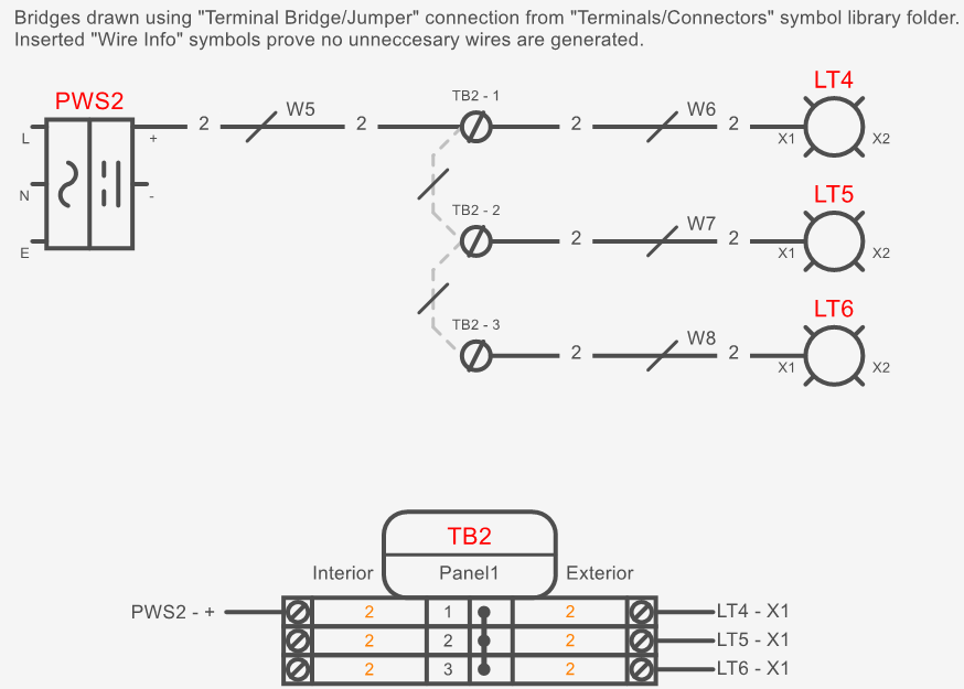 How to visually represent terminal bridging | SkyCAD - Electrical CAD ...