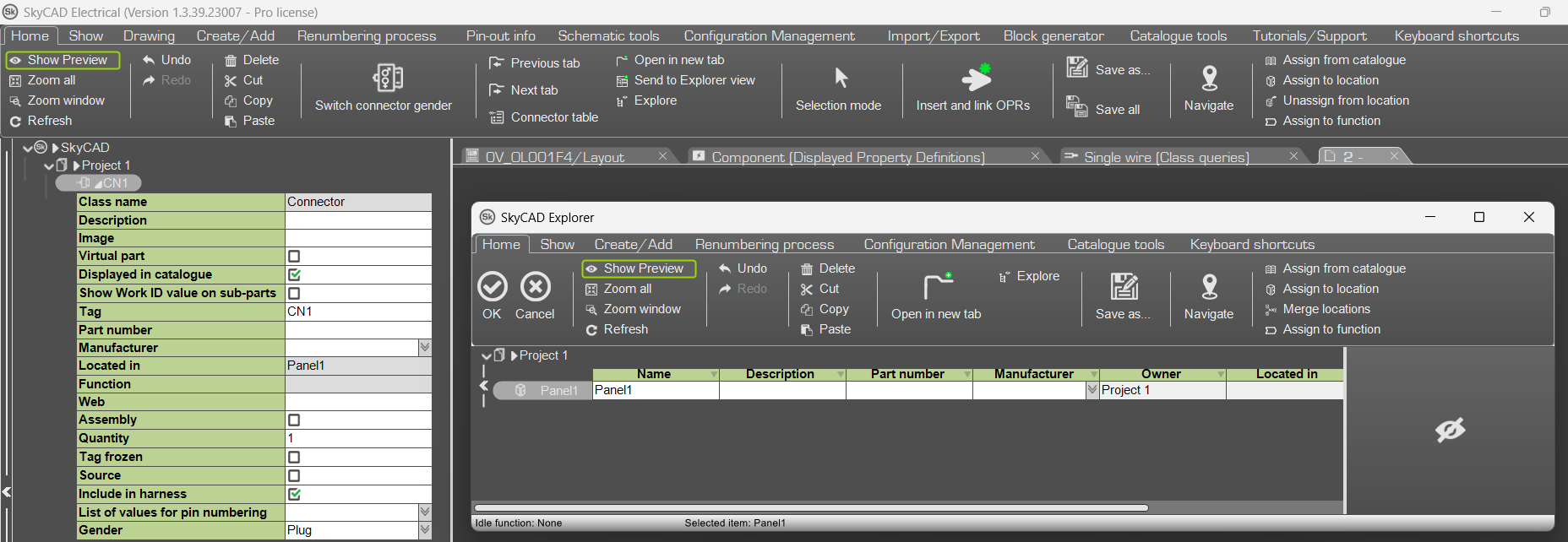 Connector Locations | SkyCAD - Electrical CAD software