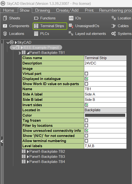 Custom Terminal Block Labels | SkyCAD - Electrical CAD software