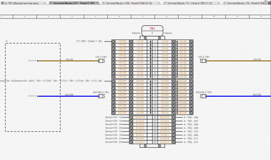 Terminal Layout Connection Labels | SkyCAD - Electrical CAD software
