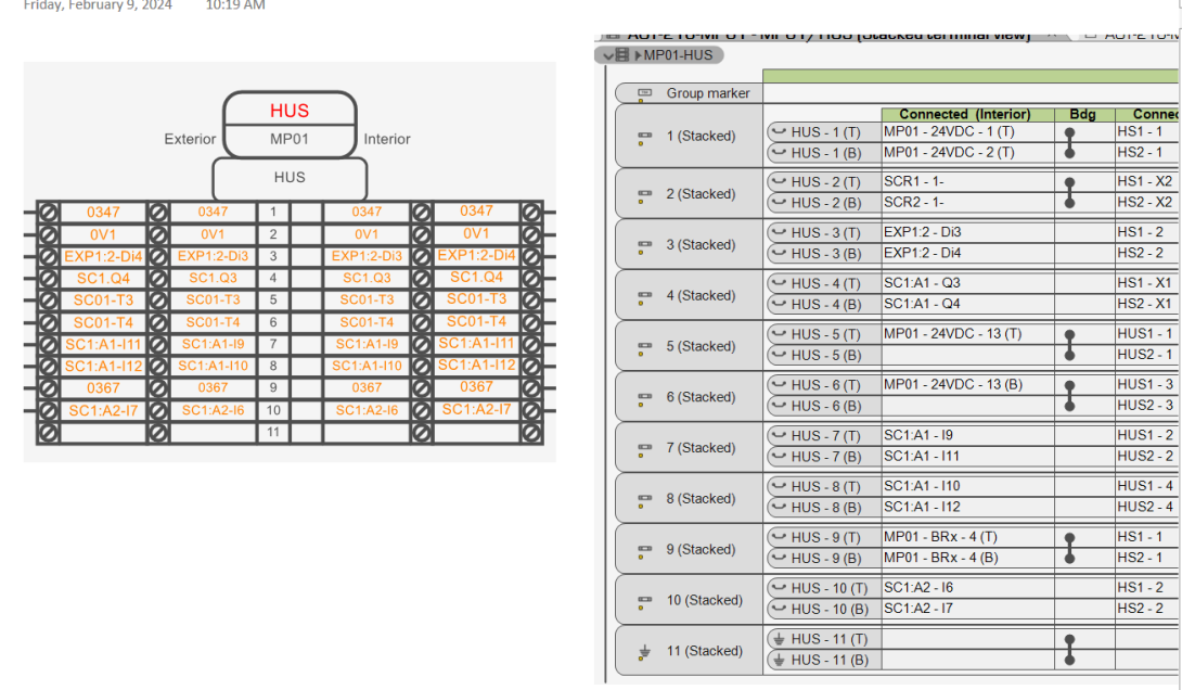 Terminal layout - Show bridge | SkyCAD - Electrical CAD software