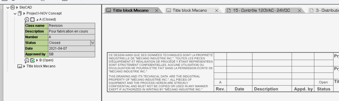 Title block attribute | SkyCAD - Electrical CAD software
