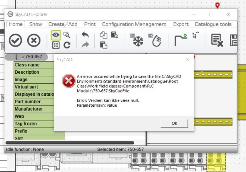 Error when making new component-layout | SkyCAD - Electrical CAD software