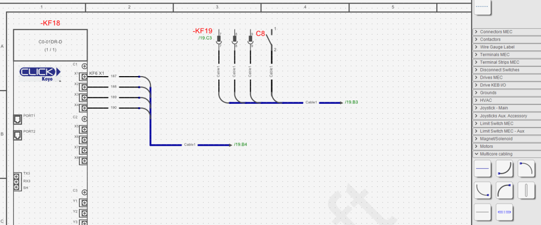 Multicore Cabling | SkyCAD - Electrical CAD software