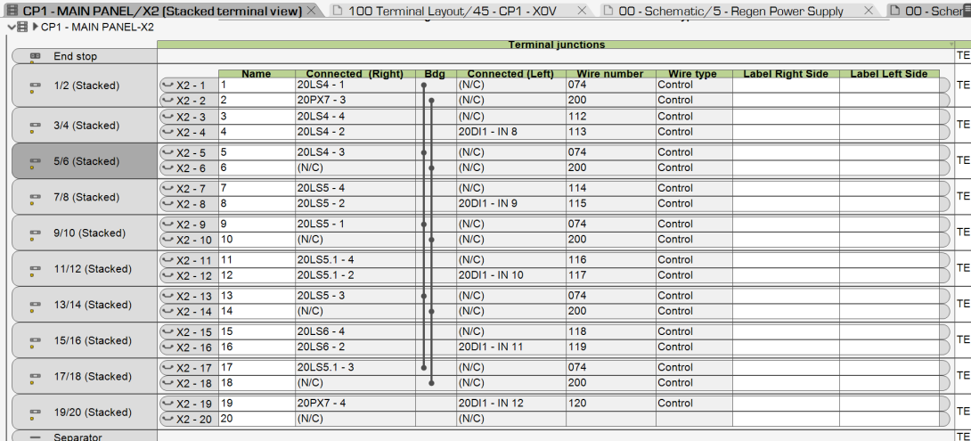 Terminal list report | SkyCAD - Electrical CAD software